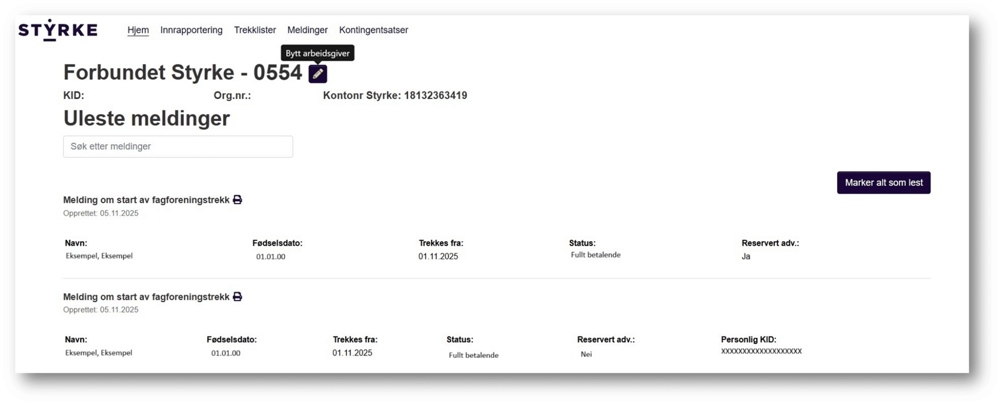 Trekklisteportal - Styrke